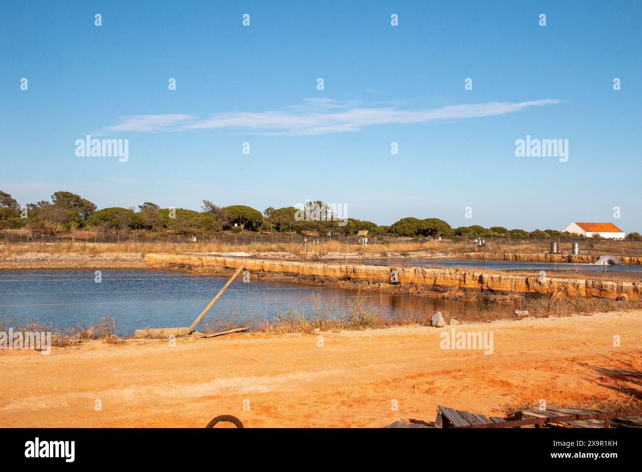 Fish farm located in a marsh on the European Atlantic coast where crabs ...