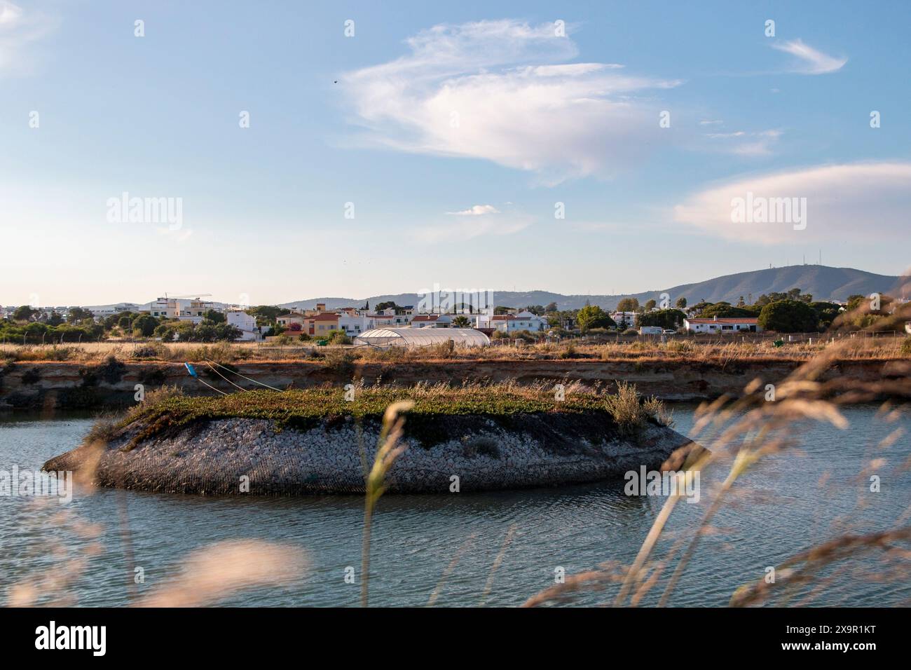 Fish farm located in a marsh on the European Atlantic coast where crabs ...