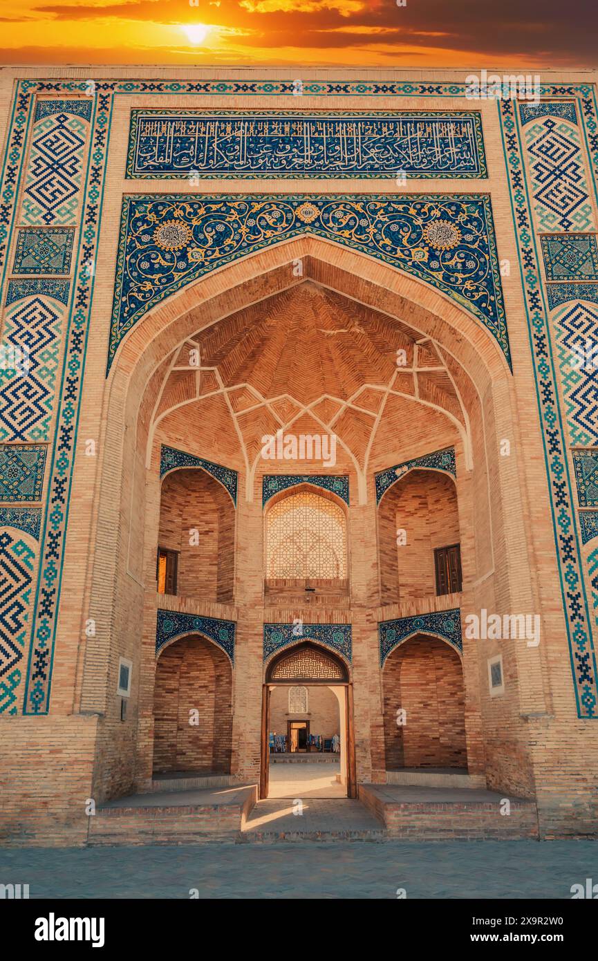entrance portal decorated ceramic tiles with traditional uzbek ornament ...