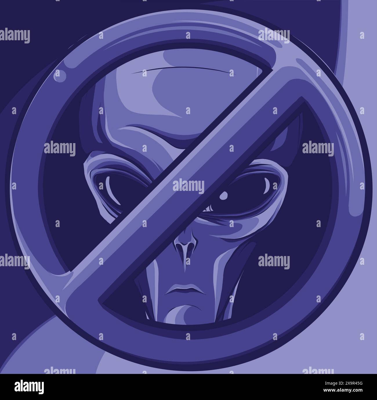 Vector illustration of No Alien head Sign Stock Vector Image & Art - Alamy