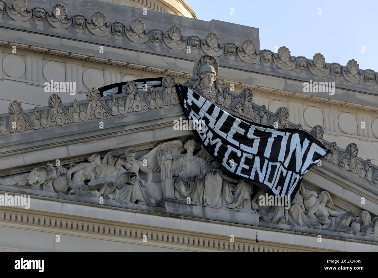Brooklyn, NY - May 31 2024: Pro Palestine sign during protest on the ...