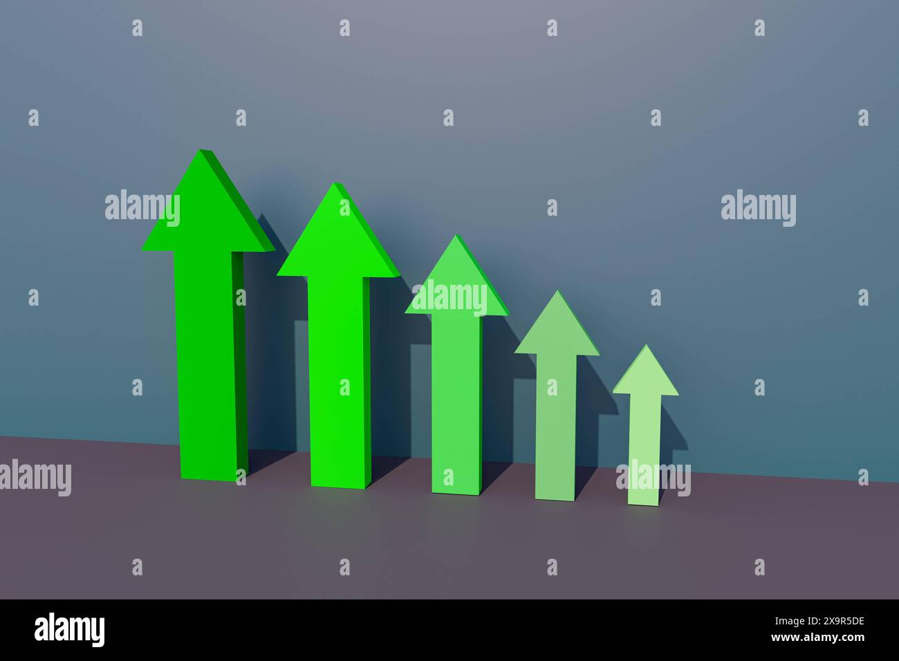 Green arrows up, shadow against the background. Green arrows up, shadow ...