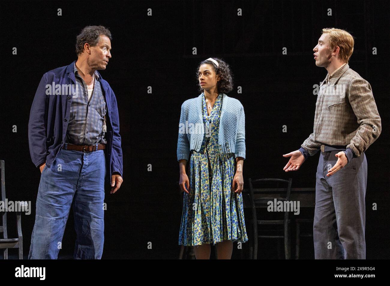 l-r: Dominic West (Eddie Carbone), Nia Towle (Catherine), Callum Scott ...