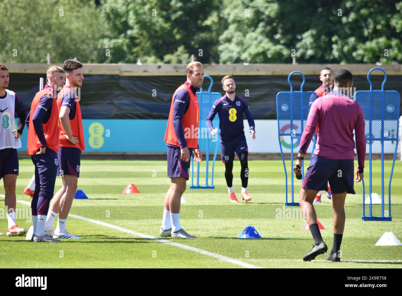 Darlington, UK. 02 Jun 2024. Cole Palmer, Declan Rice and Harry Kane ...