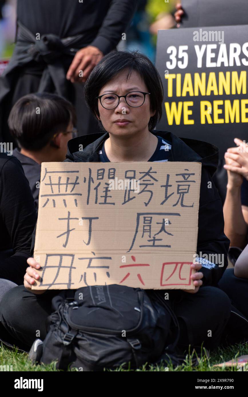 London, UK. 2 June 2024. Hong Kongers and Chinese gather in Parliament ...
