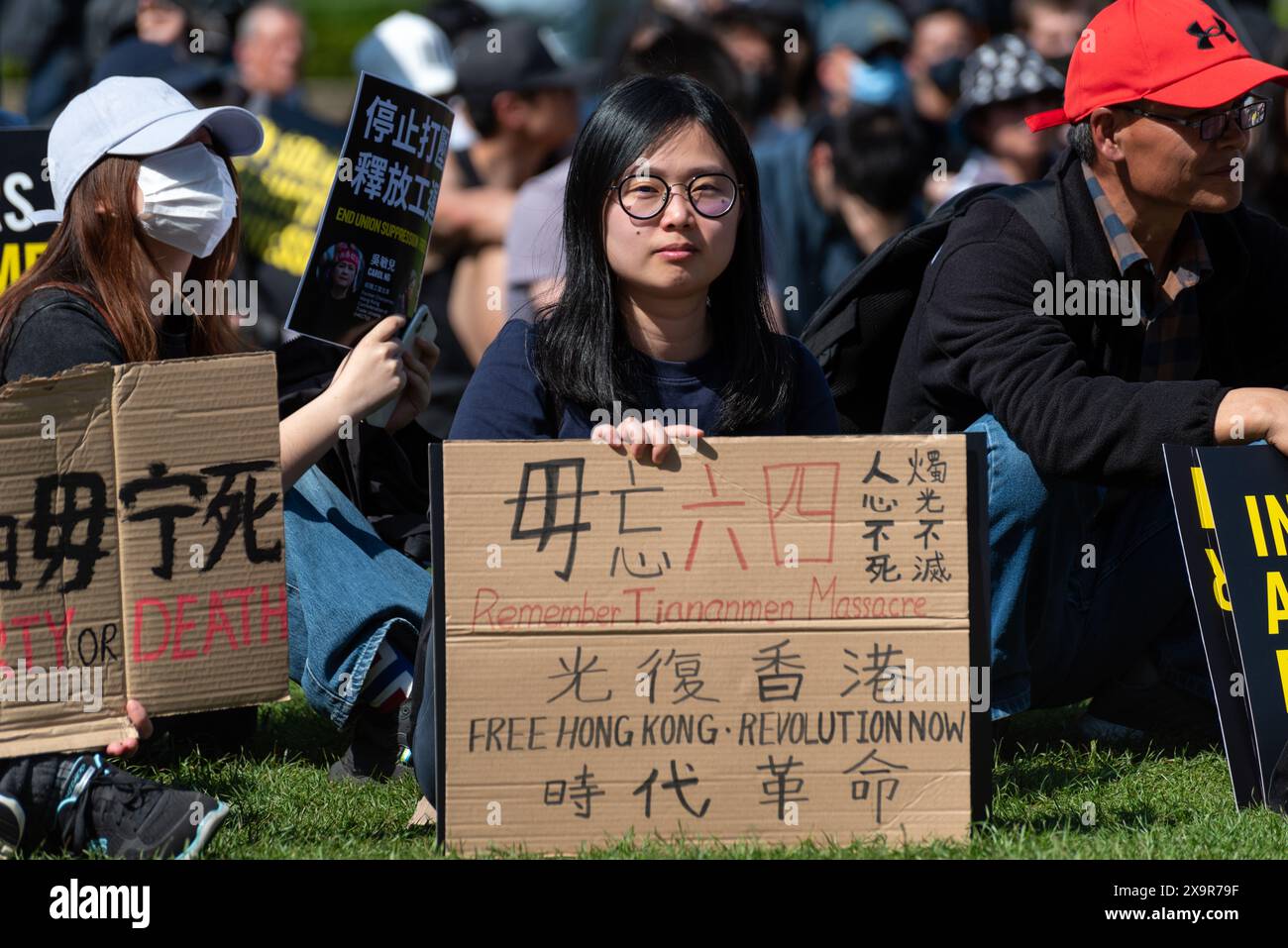 London, UK. 2 June 2024. Hong Kongers and Chinese gather in Parliament ...