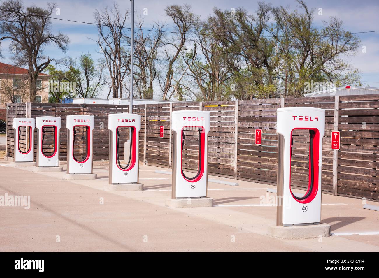 Rox of Tesla Charging Stations in Shamrock TX along Route 66 Stock ...