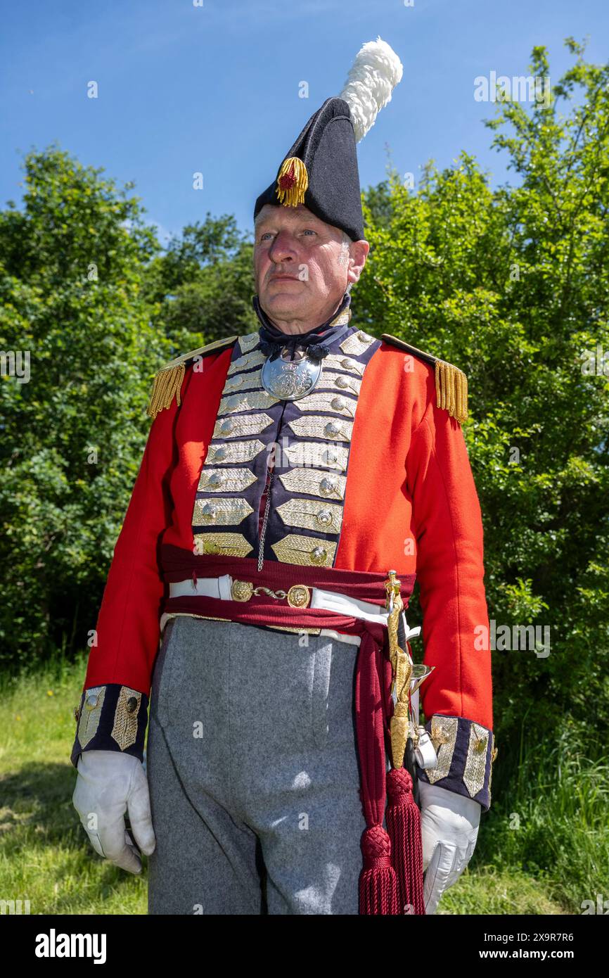 Chalfont, UK. 2 June 2024. A Captain of the Royal Engineers re-enactor ...