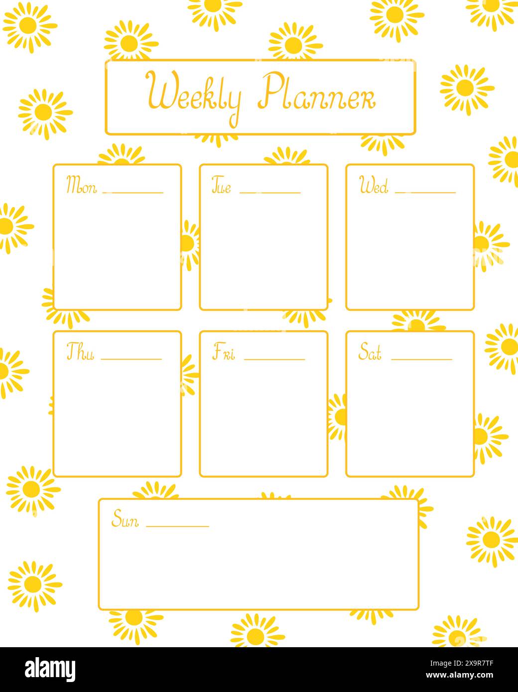 Blank printable Summer Weekly Planner template for seasonal planning ...