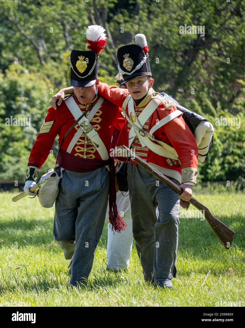 Chalfont, UK. 2 June 2024. Re-enactors as French, British and Prussian ...