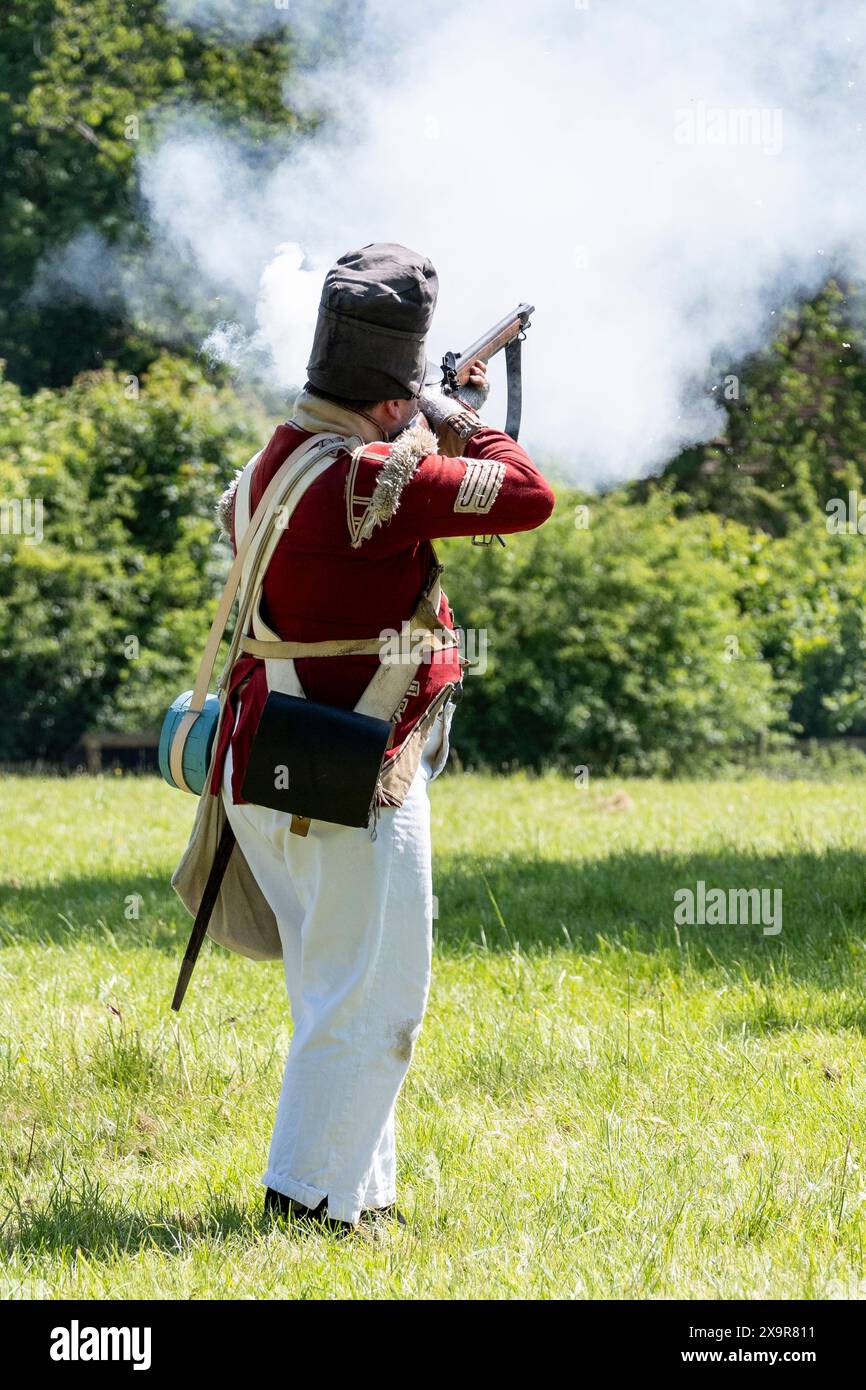 Chalfont, UK. 2 June 2024. Re-enactors as French, British and Prussian ...