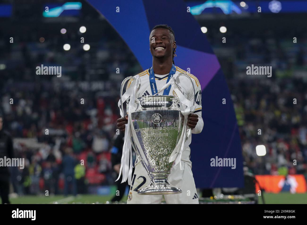London, UK. 01st June, 2024. Eduardo Camavinga of Real Madrid with the ...