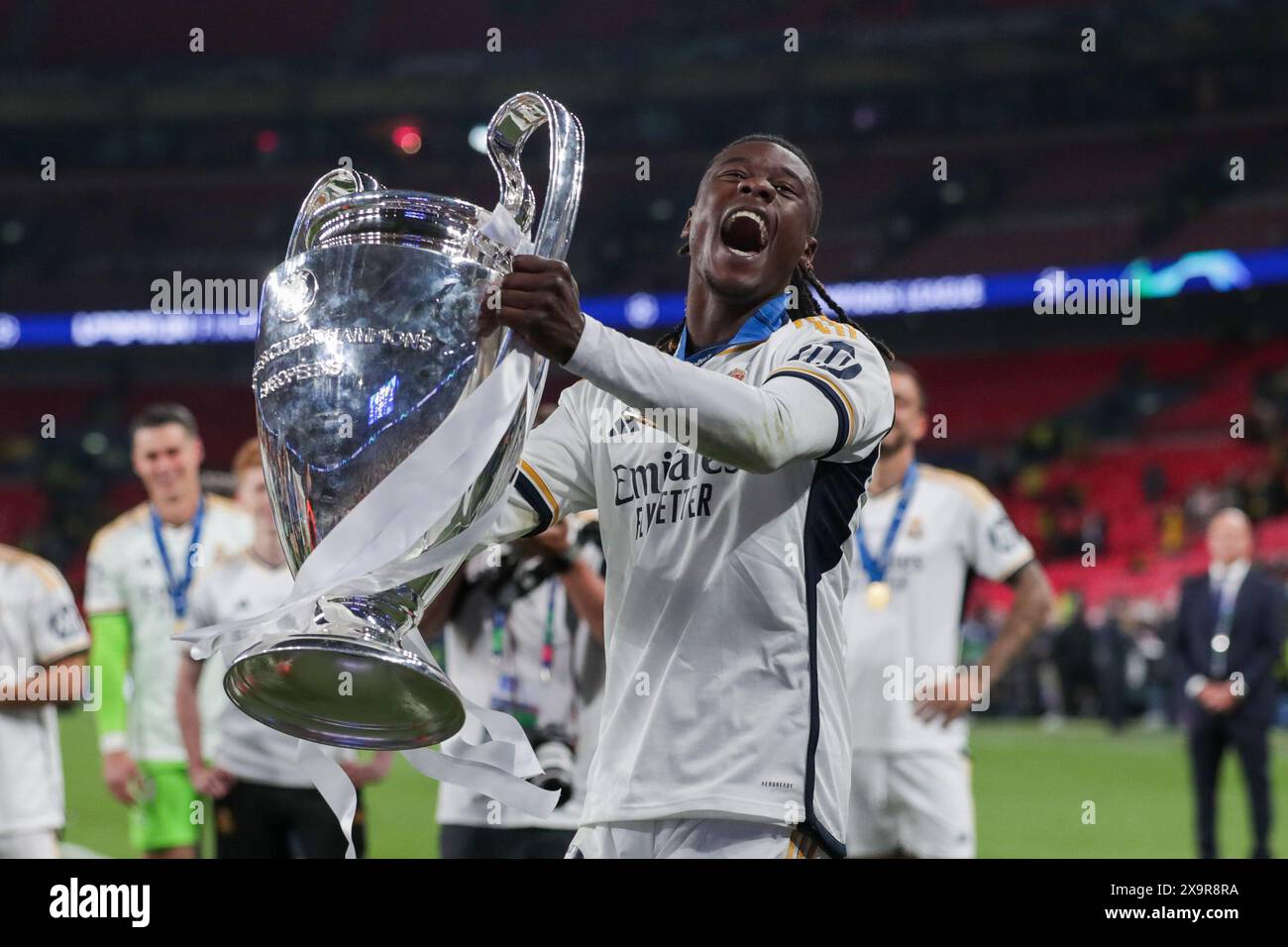 London, UK. 01st June, 2024. Eduardo Camavinga of Real Madrid holding ...