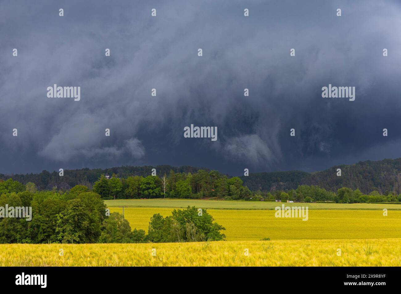 Unwetter Eine Gewitterzelle zieht über Porschdorf in der Sächsischen ... Unwetter Eine Gewitterzelle zieht über Porschdorf in der Sächsischen ...