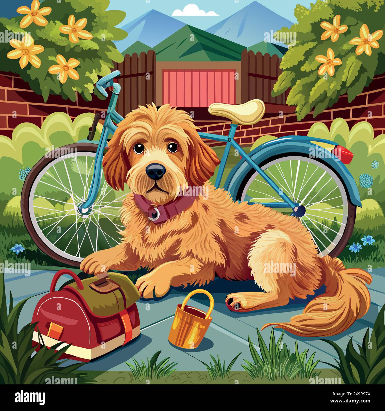 Labradoodle clipart Stock Vector Images - Alamy