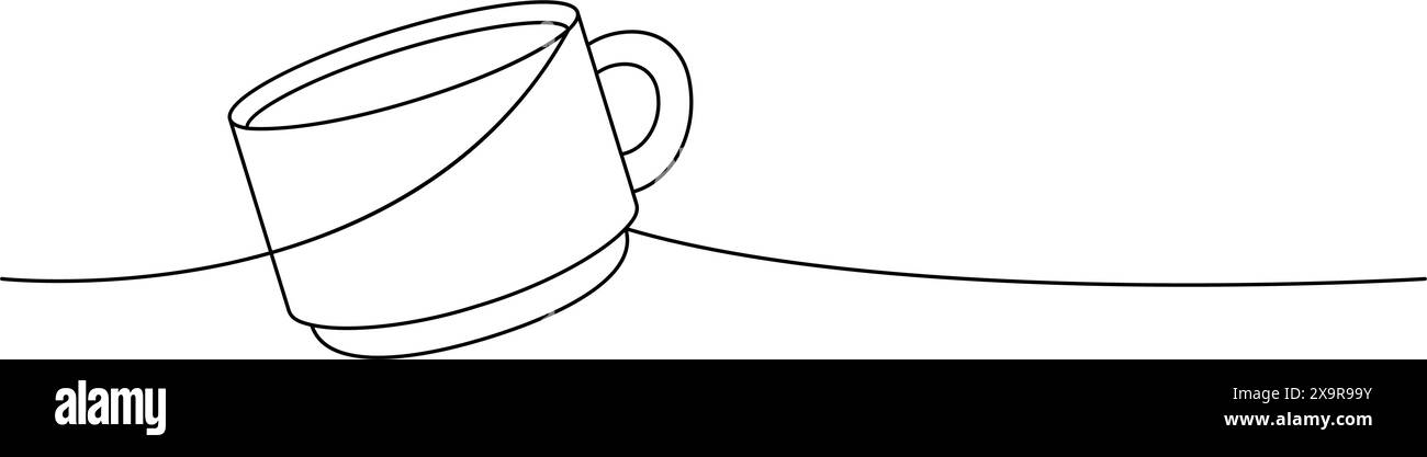 Espresso coffee cup one line continuous drawing. Hand drawn elements ...