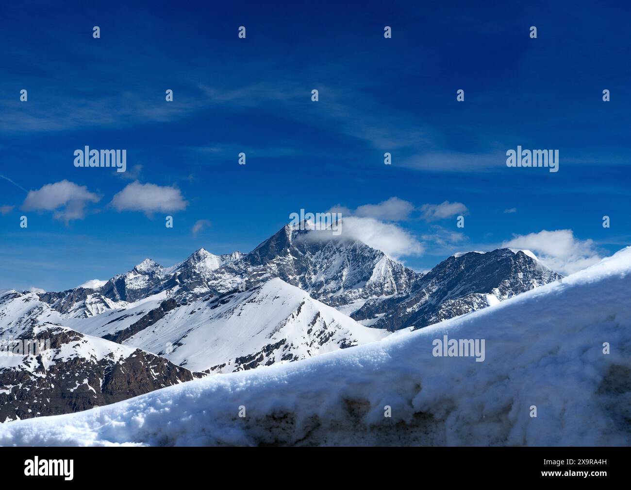 Mountain peaks near the Matterhorn, Pennine Alps, Switzerland Stock ...