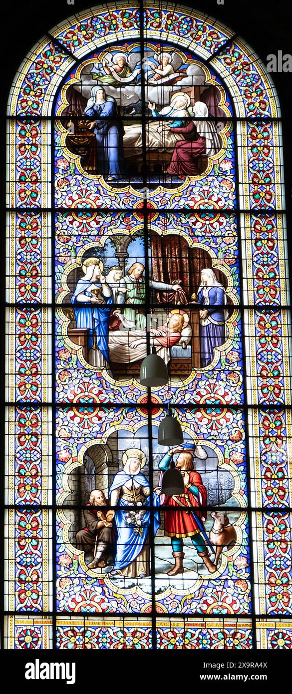 Stained-glass window in the Cathedral of St, Mary of the Assumption ...