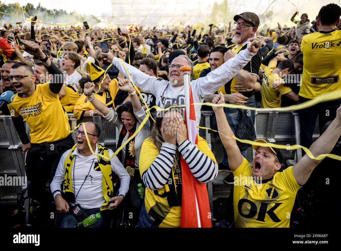 BREDA - NAC fans celebrate in a parking lot behind the Rat Verlegh ...