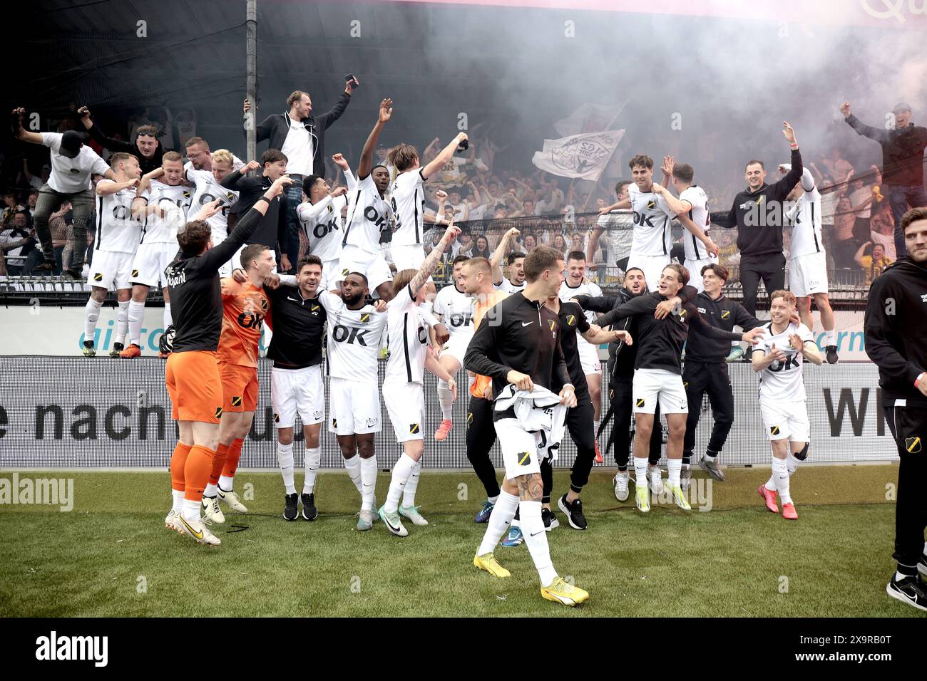 ROTTERDAM - NAC Breda goalkeeper Pepijn van de Merbel, Boyd Lucassen of ...