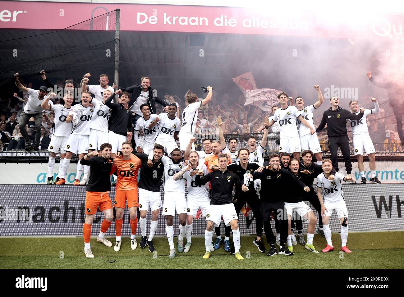 ROTTERDAM - NAC Breda goalkeeper Pepijn van de Merbel, Boyd Lucassen of ...