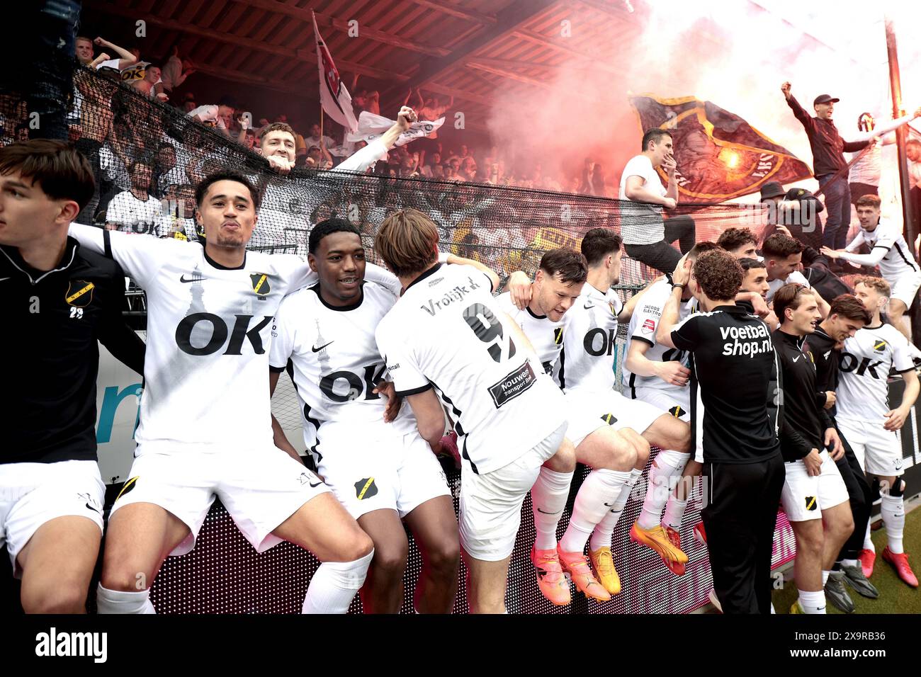 ROTTERDAM - NAC Breda goalkeeper Pepijn van de Merbel, Boyd Lucassen of ...
