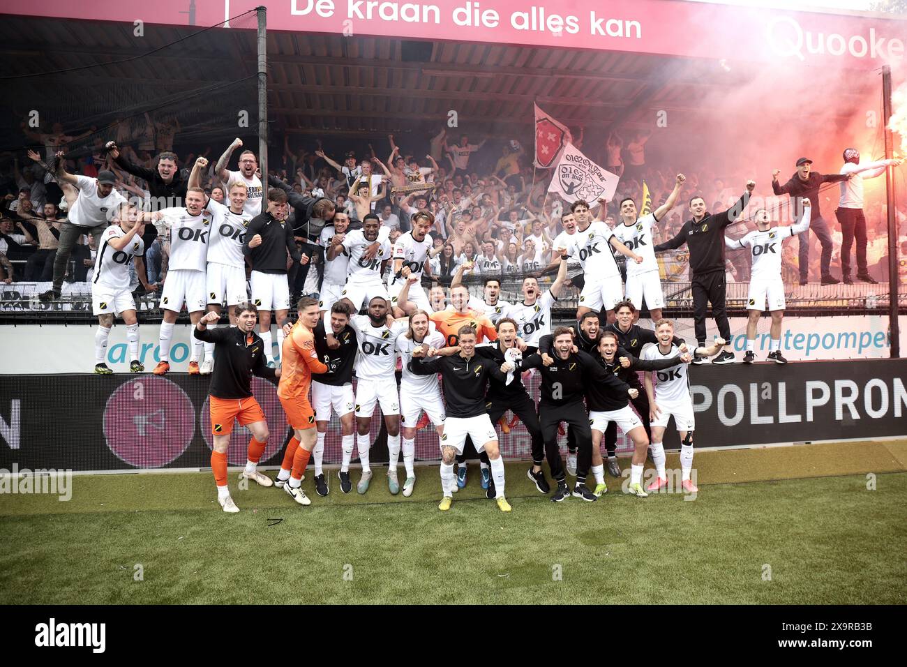 ROTTERDAM - NAC Breda goalkeeper Pepijn van de Merbel, Boyd Lucassen of ...