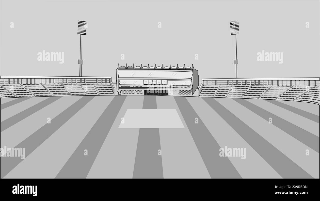 Multipurpose Sports Ground Vector Gaddafi Stadium Beautiful Cricket ...