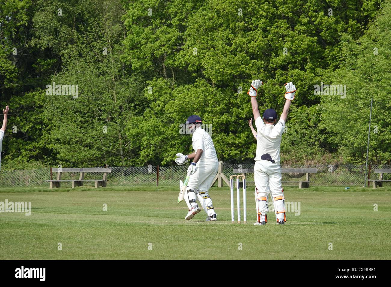HEADLEY, Surrey, UK - 11th May, 2024 Village cricket on the village ...