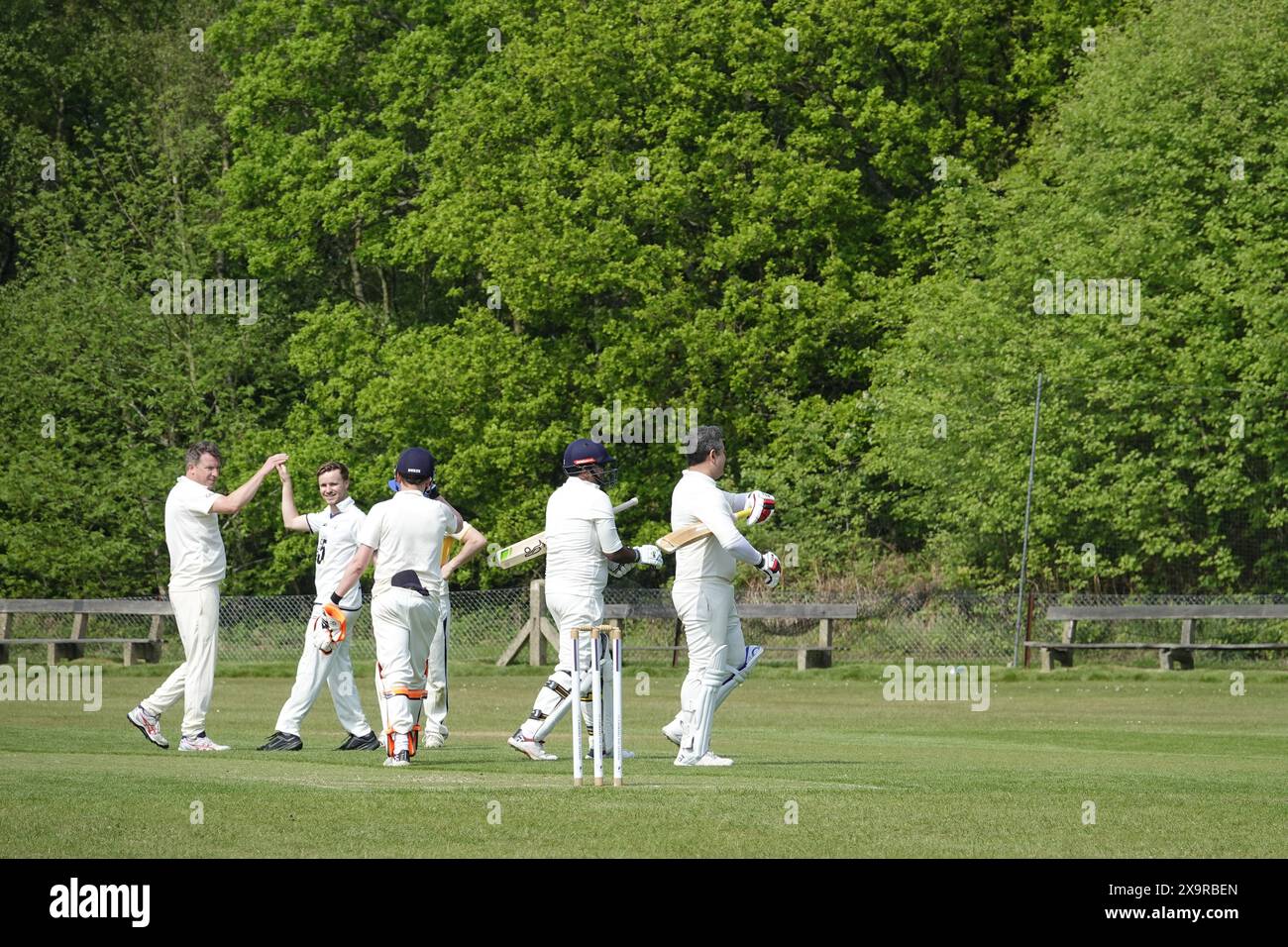 HEADLEY, Surrey, UK - 11th May, 2024 Village cricket on the village ...