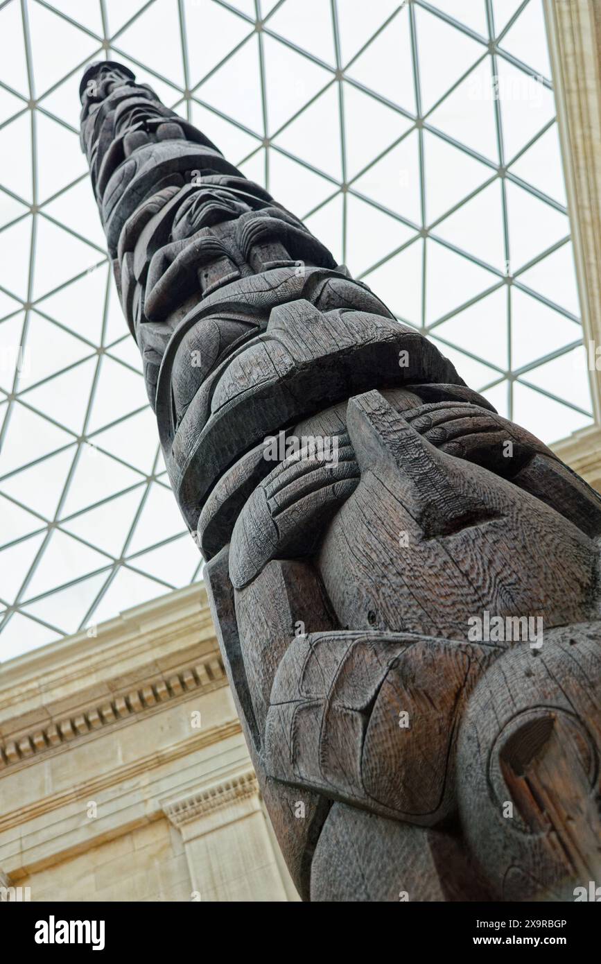 House front pole haida in the Great Court, a covered central quadrangle ...