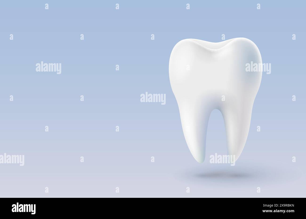 Tooth white, 3D illustration of a tooth on a light background. Vector ...