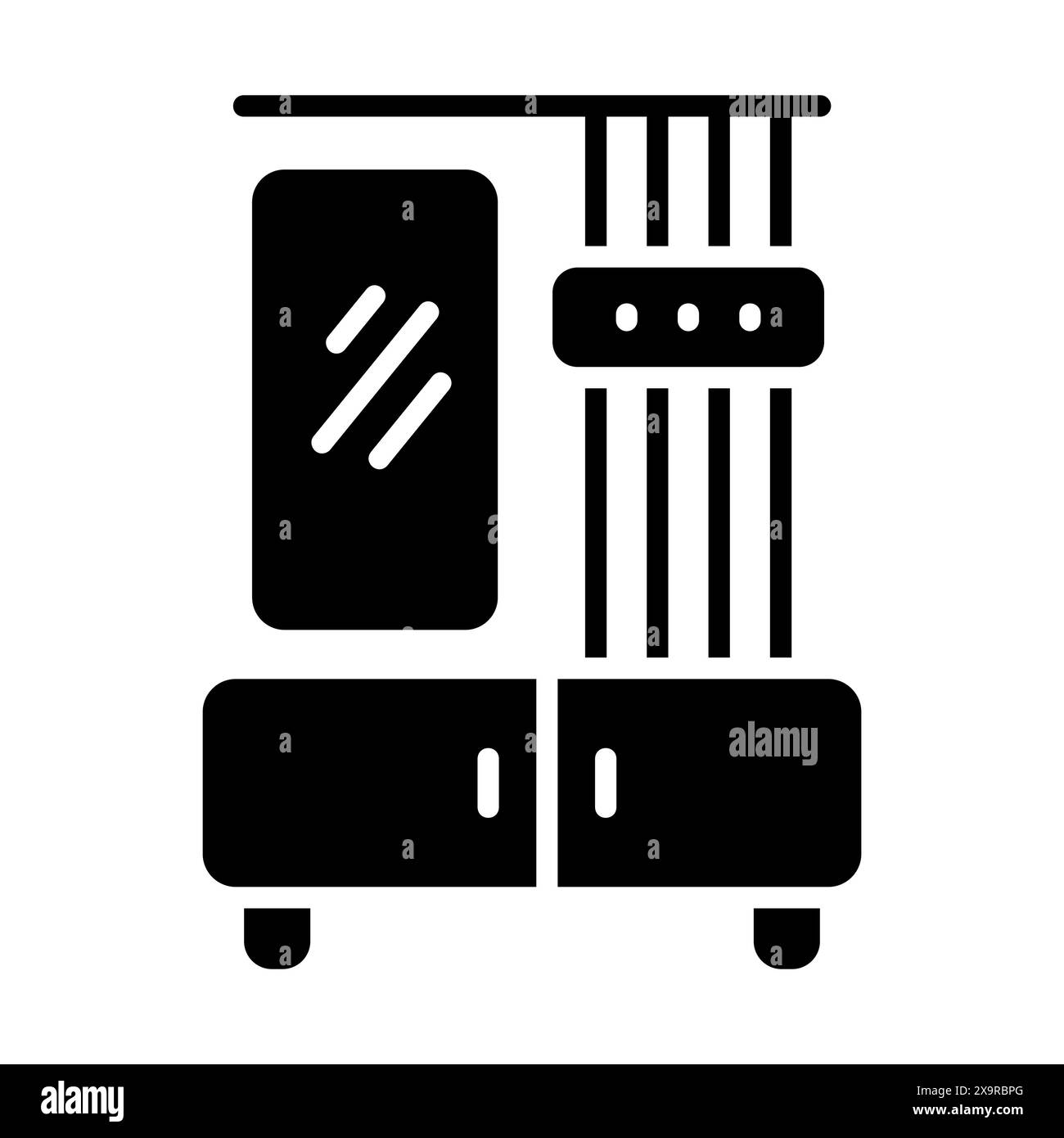 Hallway furniture vector solid icon. Hall and entryway furniture sign ...