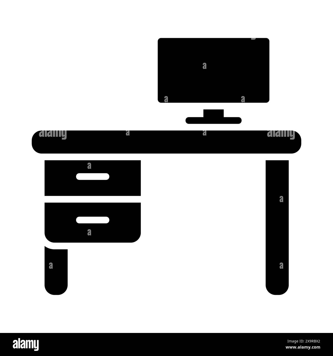 Office desk vector solid icon. Table sign. Graph symbol for furniture ...