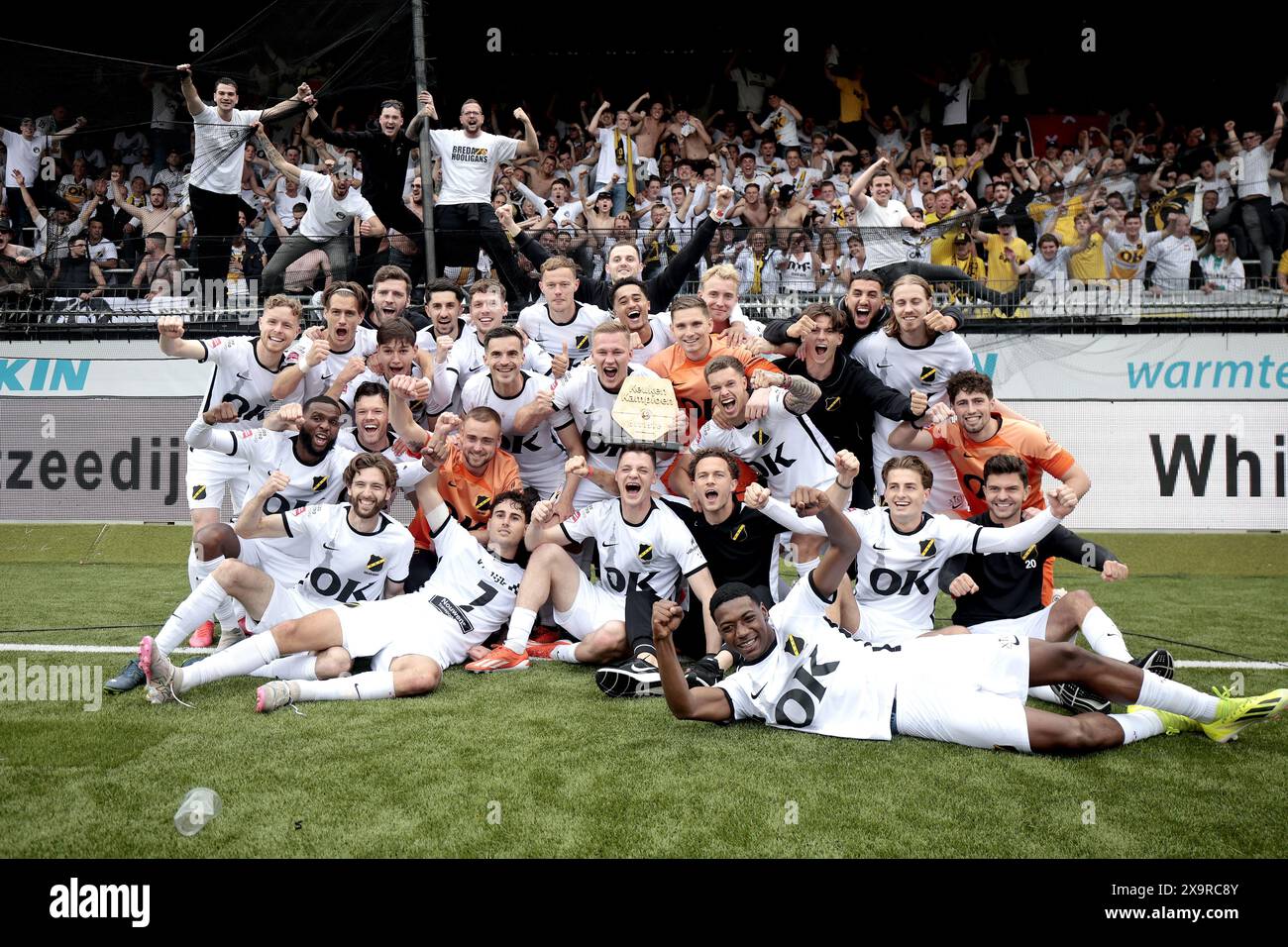 ROTTERDAM - NAC Breda goalkeeper Pepijn van de Merbel, Boyd Lucassen of ...