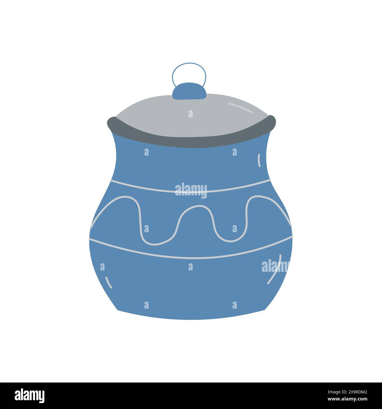 Blue Earthen pot vector. Cooking food in earthen pots. Earthen pot on ...