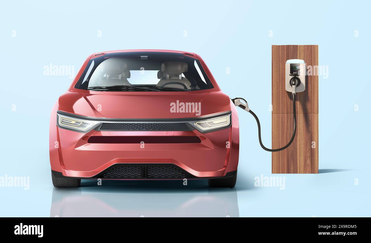 Generic no brand electric car front view template 3d wall box charging ...