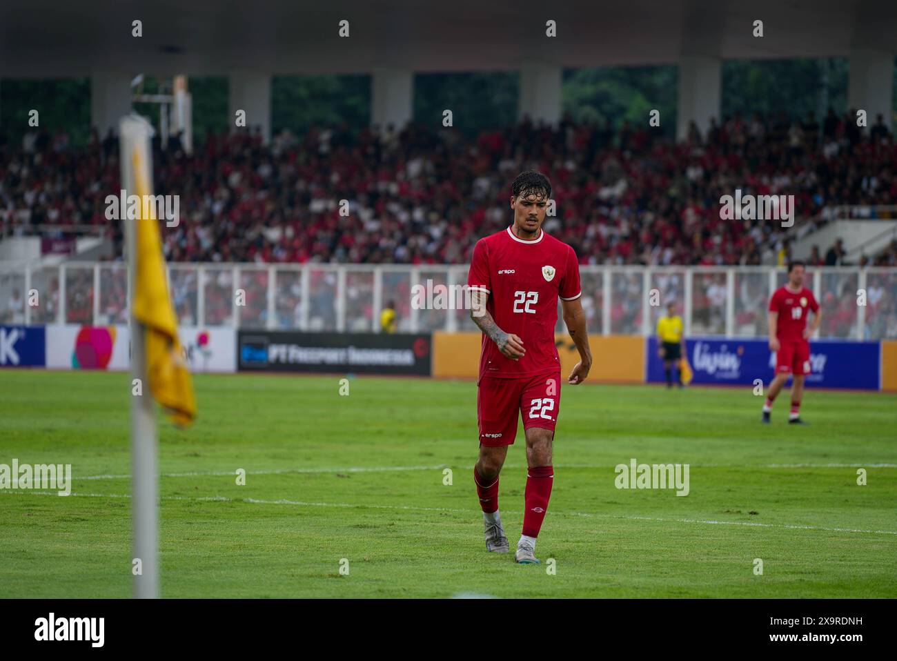 Jakarta, Indonesia, 02 June 2024 SHAYNE ELIAN JAY PATTYNAMA walking to corner kick during ...