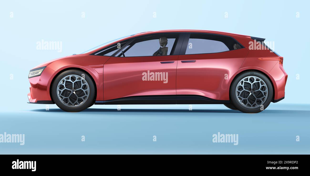 Generic no brand electric car side view template 3d visualization Stock ...