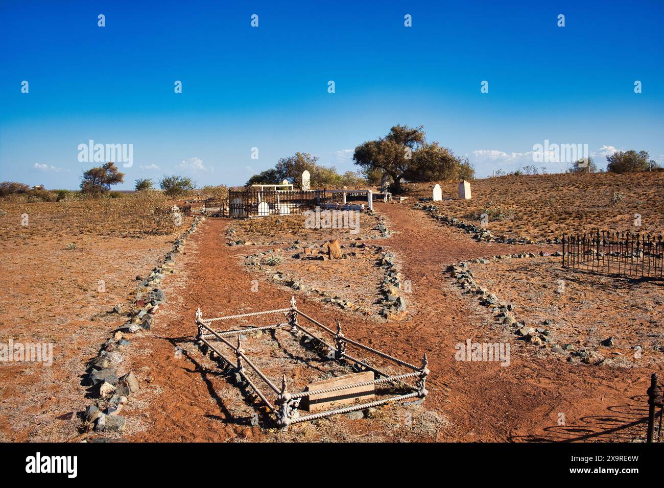 Small, historical graveyard in the Western Australian outback: Cossack ...