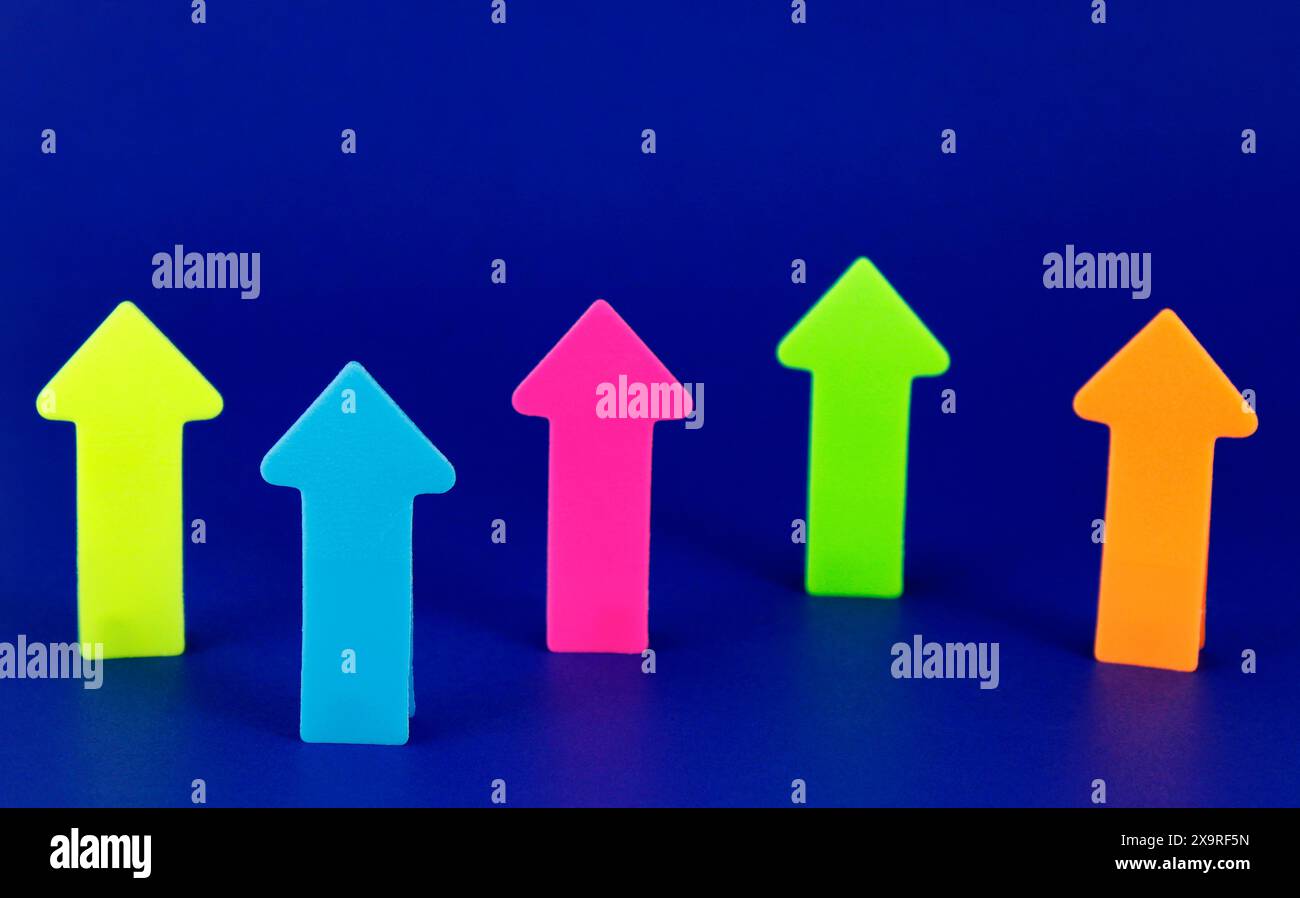 Arrows that symbolize different work goals Stock Photo - Alamy