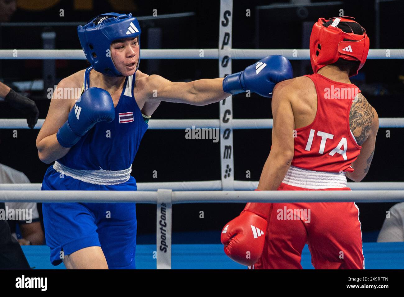Bangkok, Thailand. 02nd June, 2024. Baison Manikon (Blue) of Thailand ...