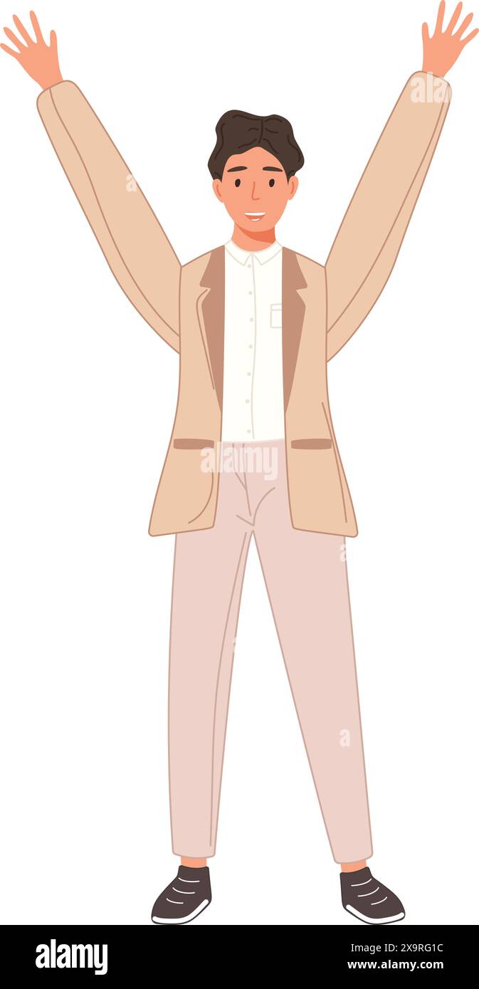 Joyful man celebrating on Stock Vector Images - Alamy