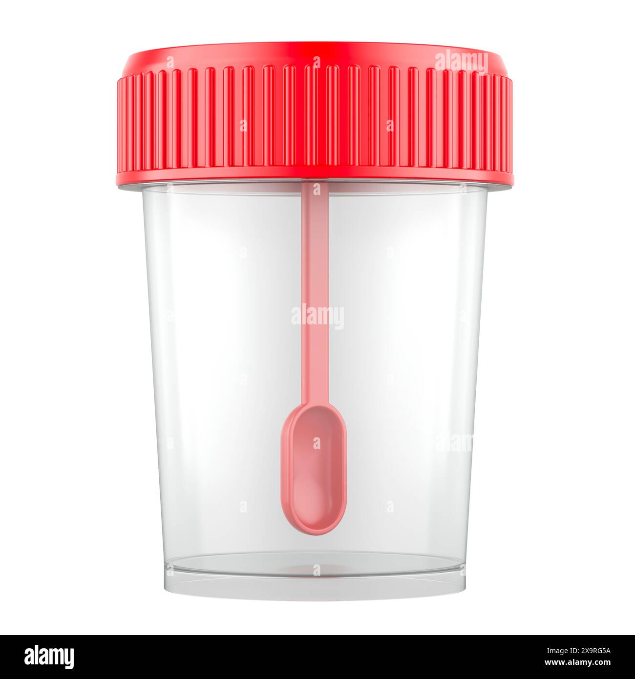 Disposable Stool Sample Container with spoon. 3D rendering isolated on ...