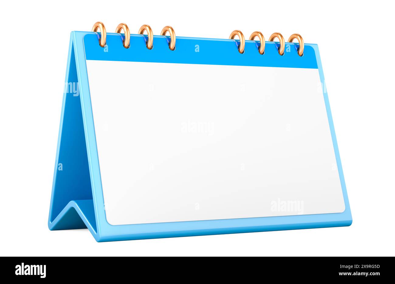 Blank paper desk calendar, template mockup. 3D rendering isolated on ...