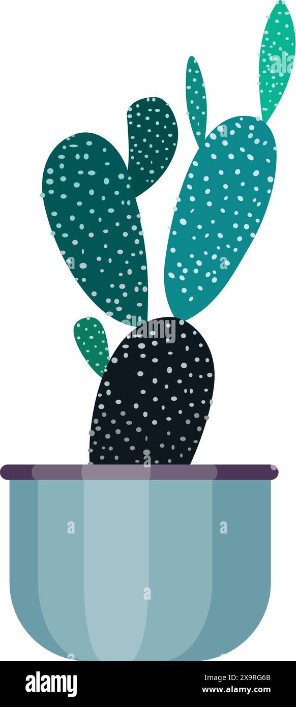 Cactus on small pot Stock Vector Images - Alamy
