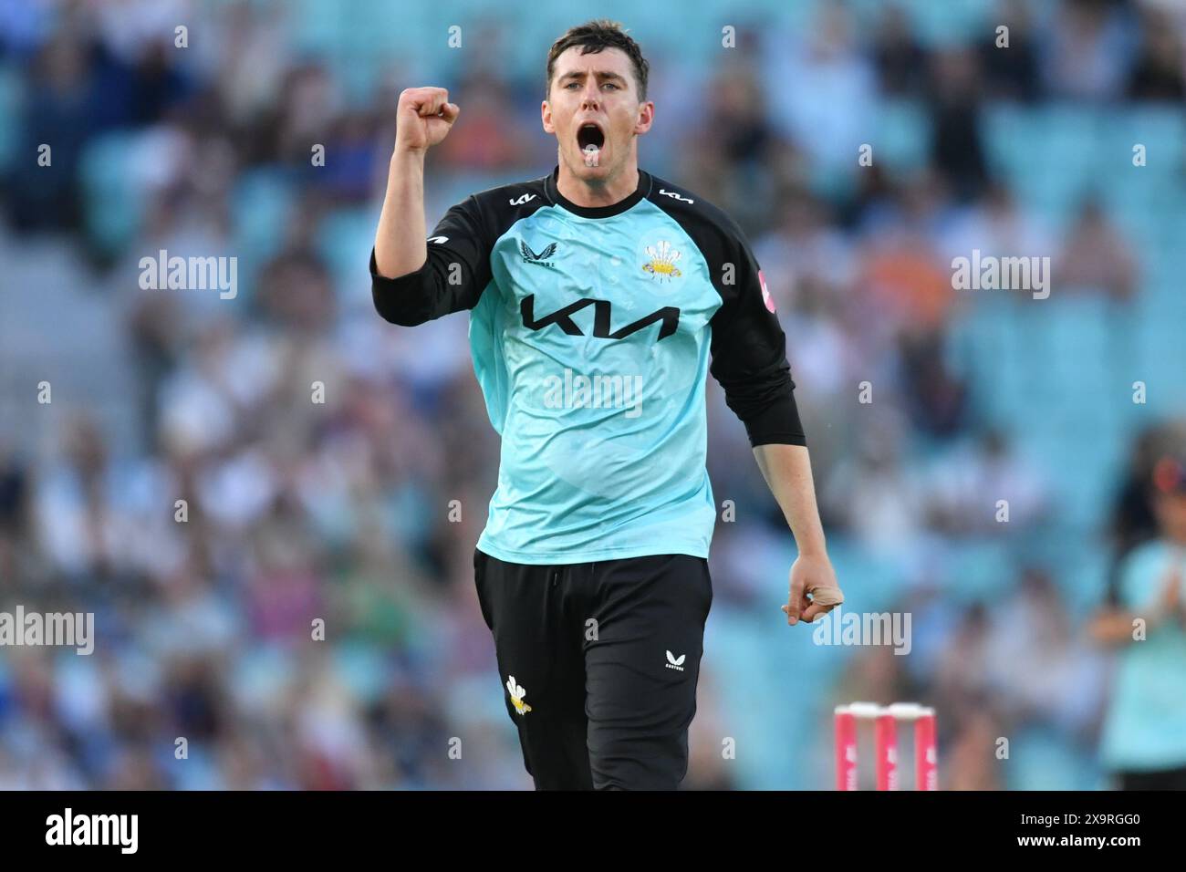 London, England. 2nd Jun 2024. Dan Lawrence celebrates taking the ...