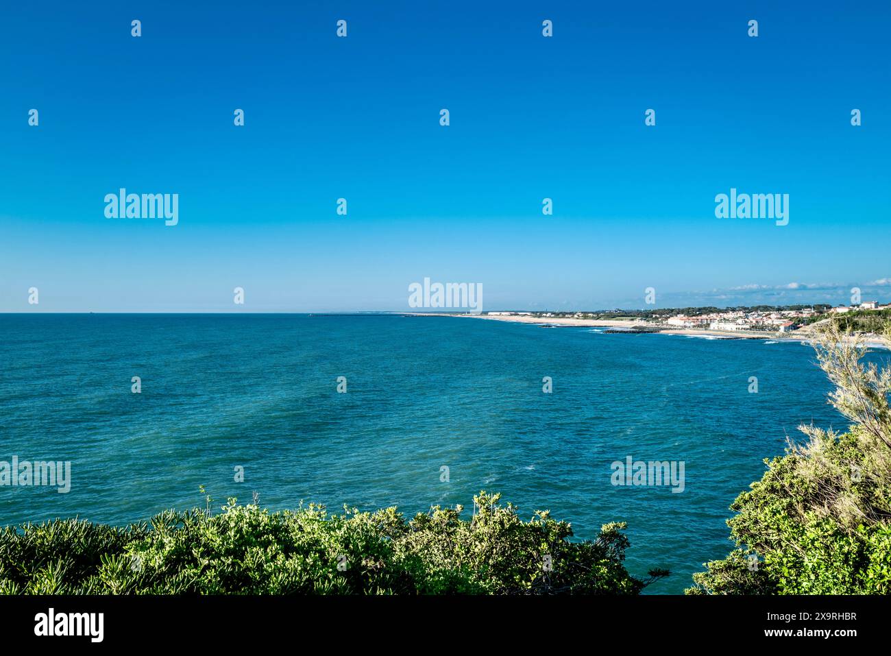 View to the ocean from Biazzitz in France Stock Photo - Alamy