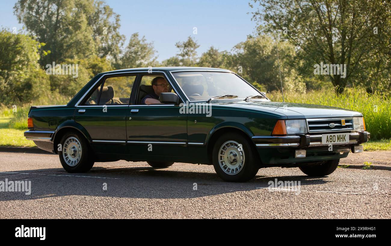 Stony Stratford,UK - June 2nd 2024: 1983 Ford Granada ghia car driving ...