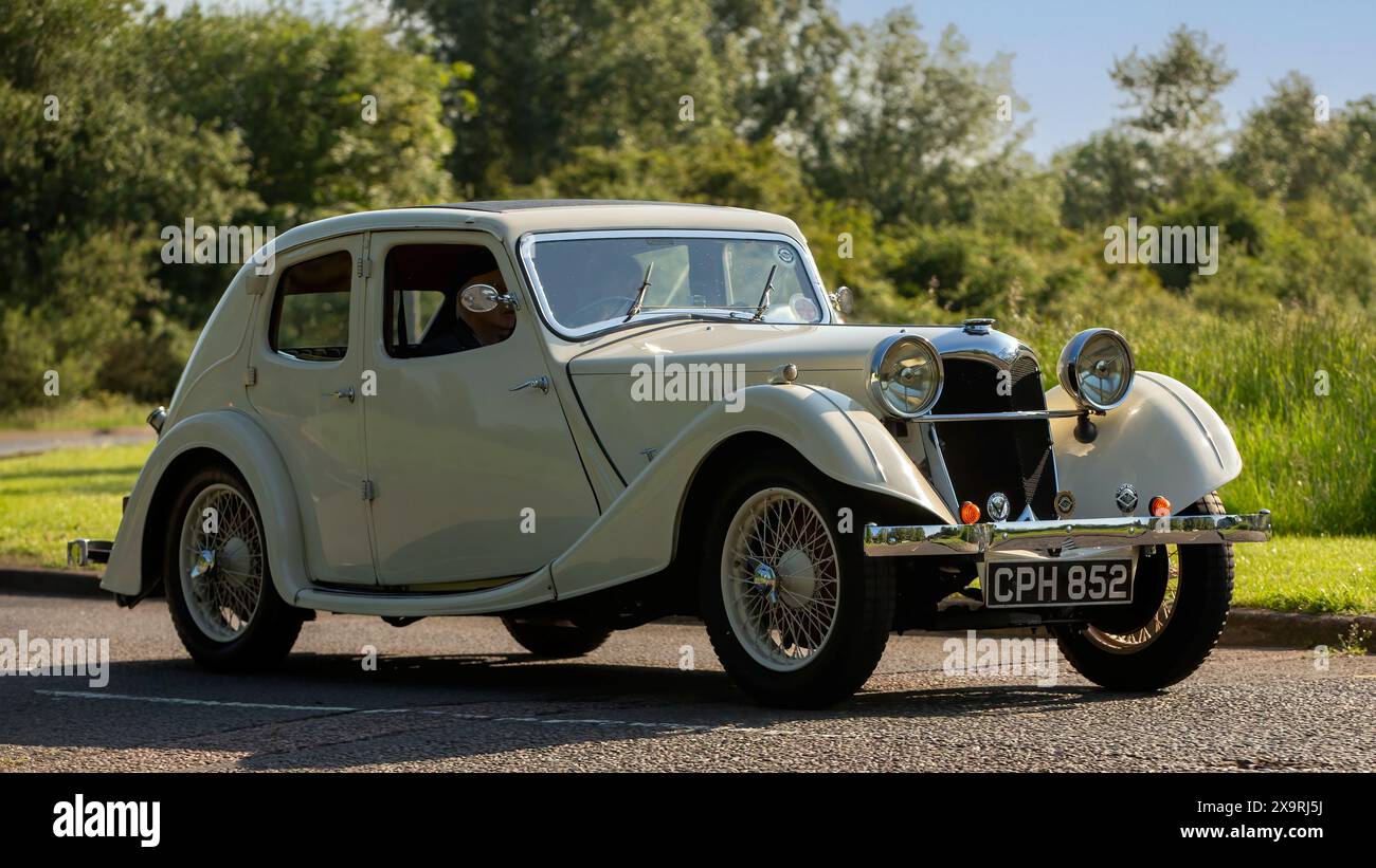Stony Stratford,UK - June 2nd 2024: 1935 cream Riley Kestrel classic ...